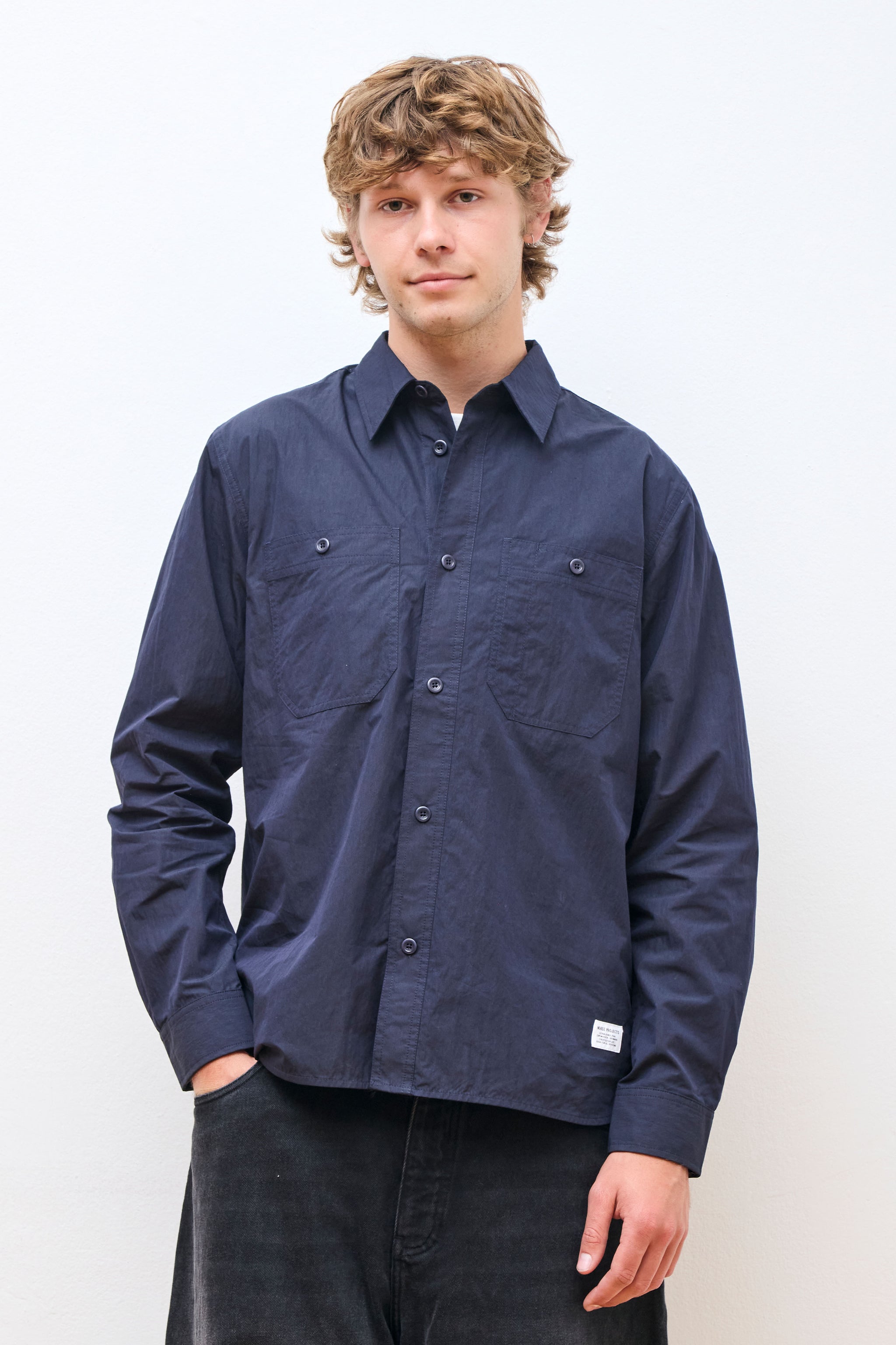 Norse Projects Silas Tech Poplin Shirt 2.0 Dark Navy