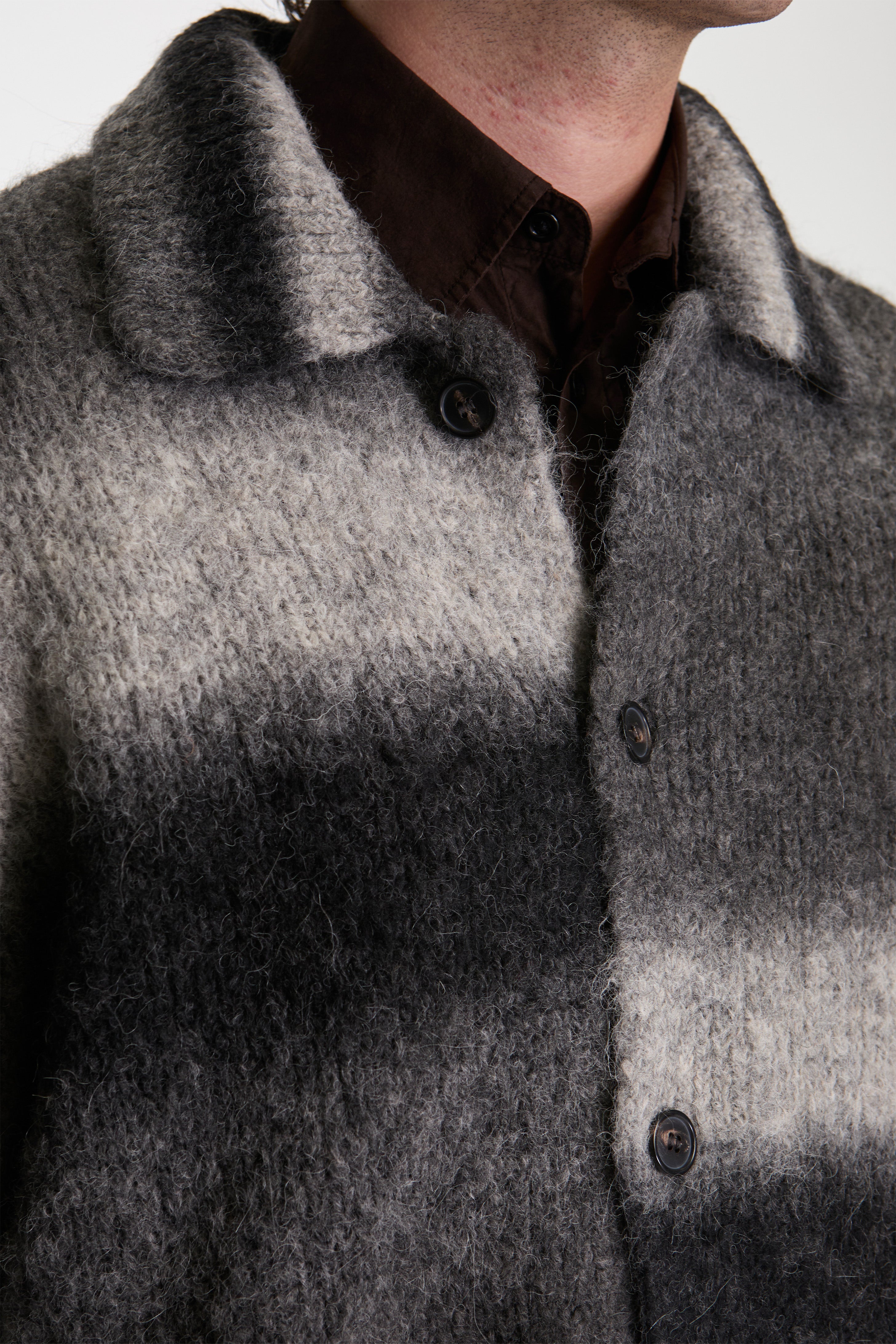 Norse Projects Erik Gradient Alpaca Wool Jacket Charcoal Melange