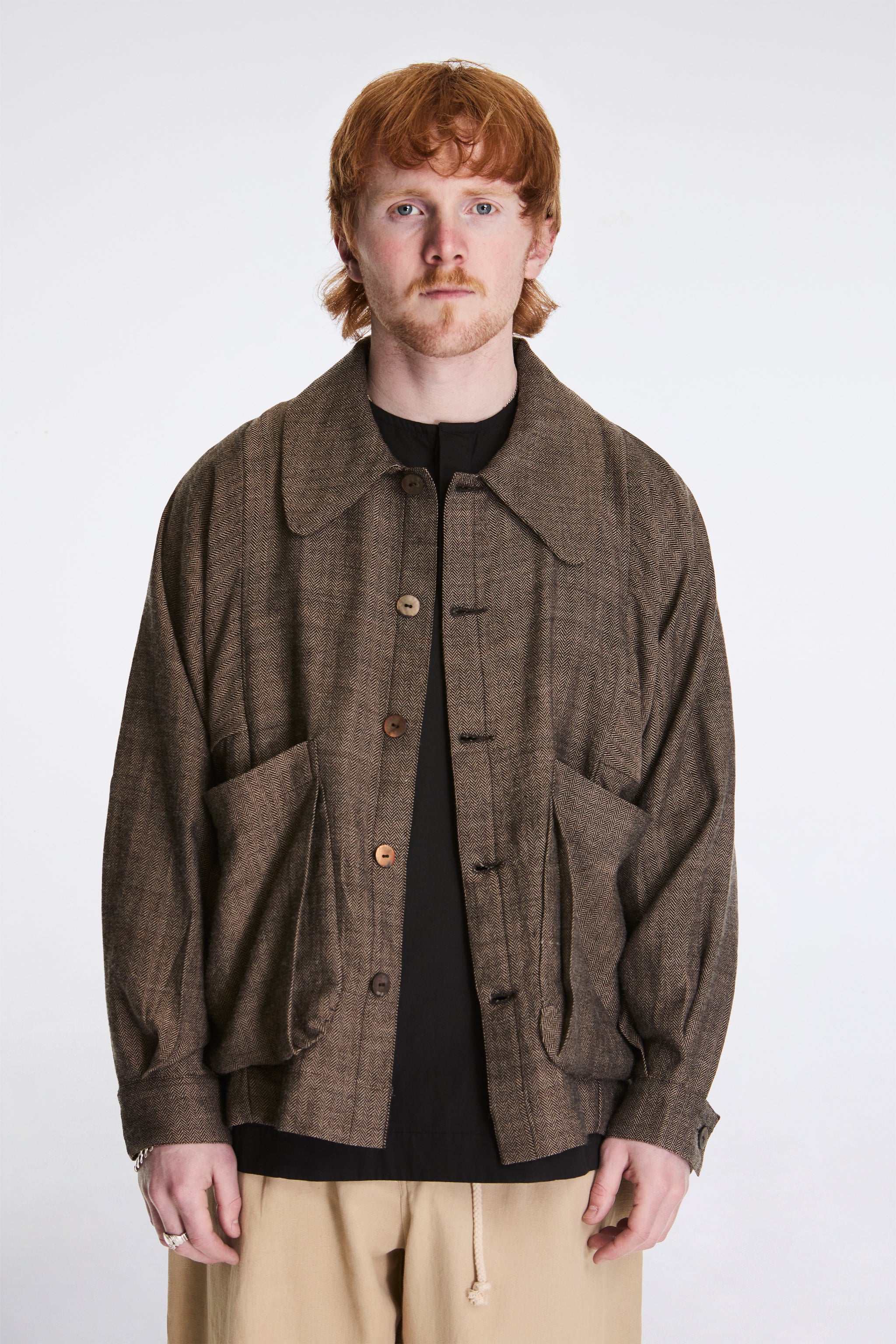 Gathering Farmer Jacket Himalayan Wool Black/Cream