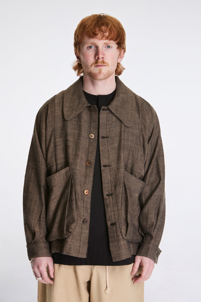 Gathering Farmer Jacket Himalayan Wool Black/Cream