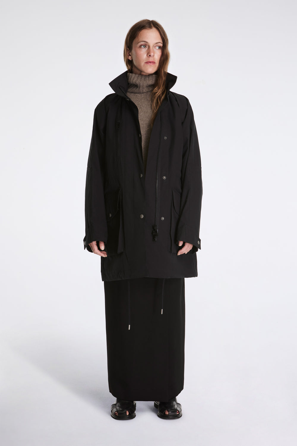 MHL Stand Collar Parka Black