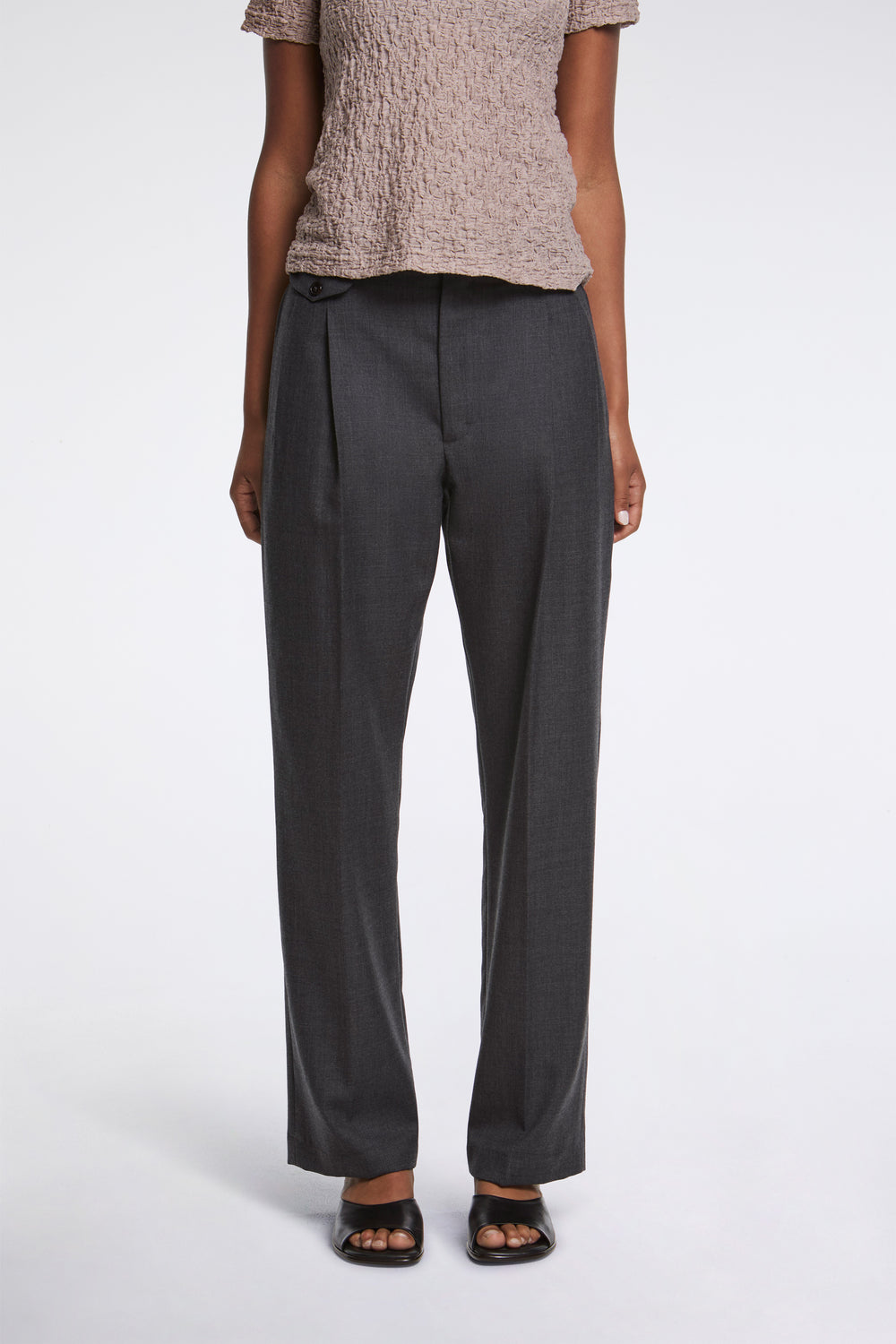 Wanze Double Pleated Trouser Slate | HAVN