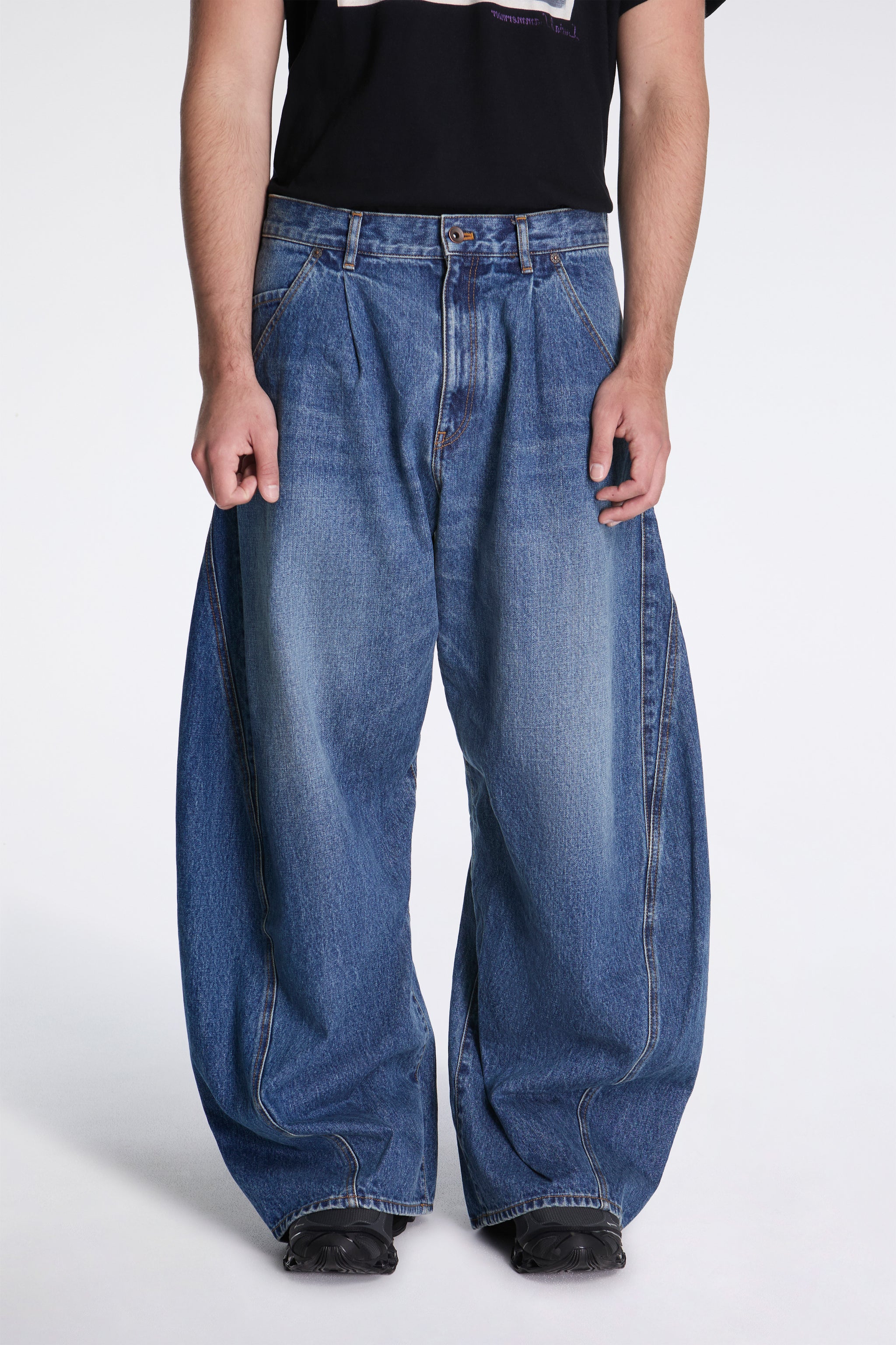 Khoki 3D Cutting Denim Pants Indigo