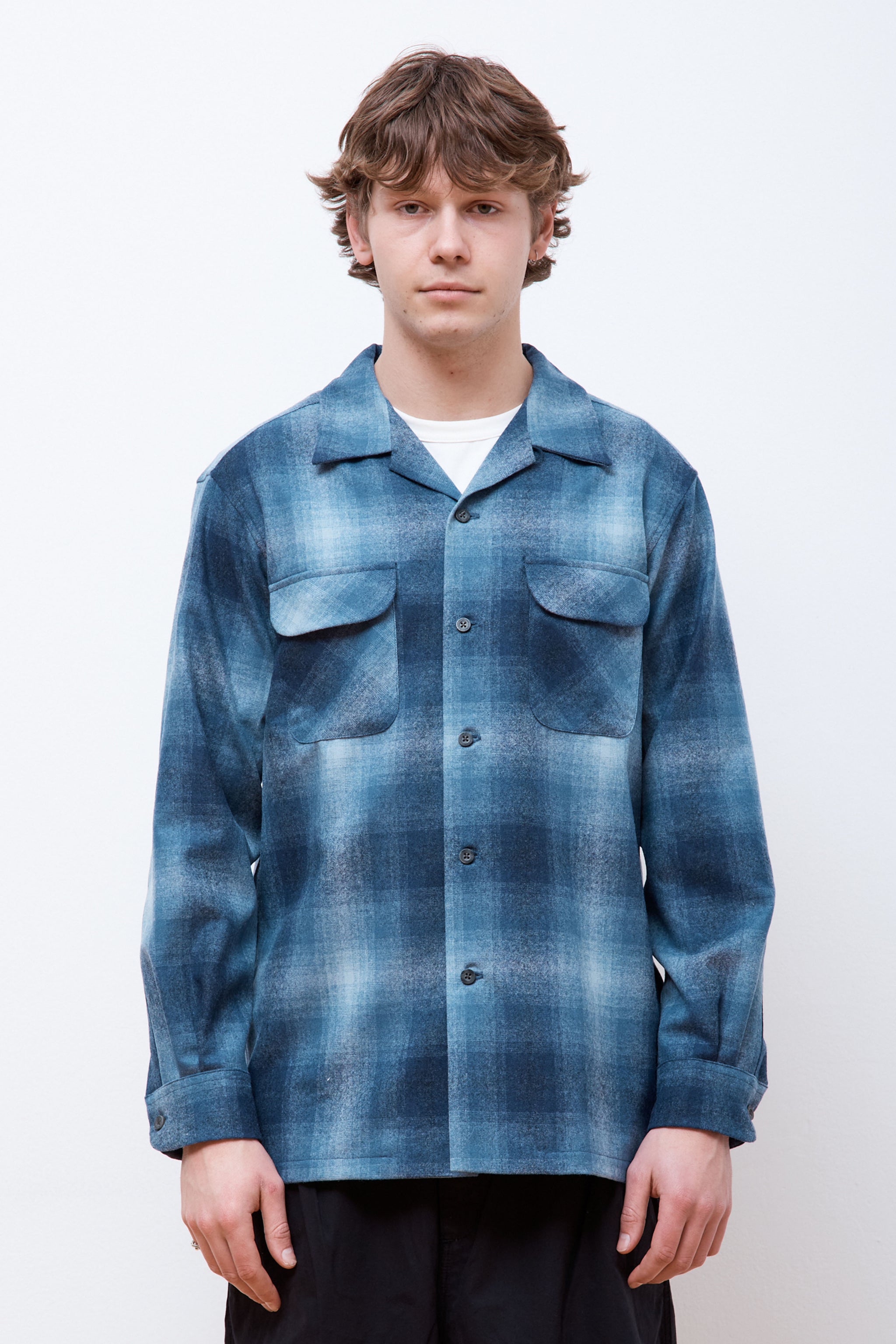 Pendleton Original Board Shirt Navy Mix Ombre