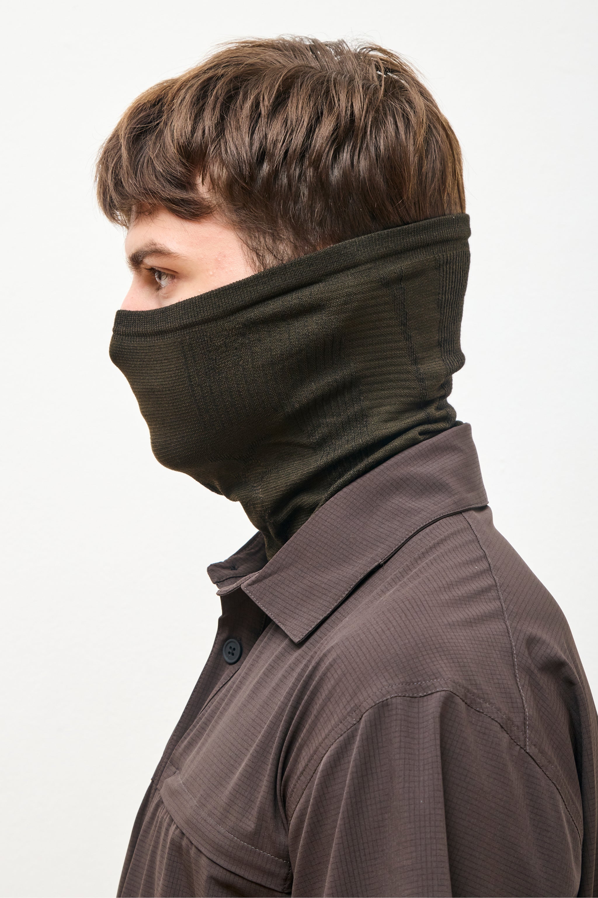 ROA Hiking 3D Knit Neck Gaiter Dark Brown Black