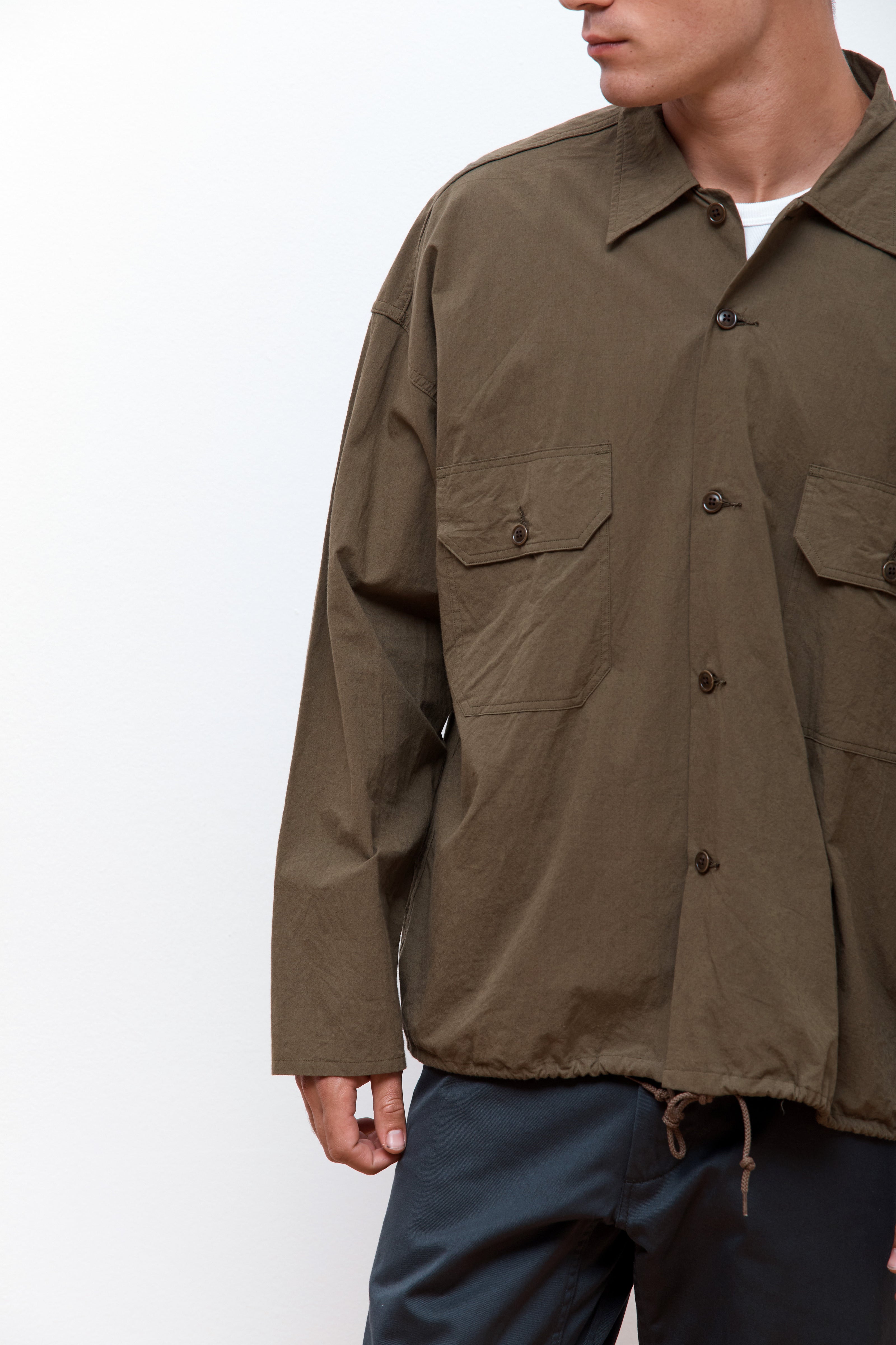 Nanamica Cotton Wool Deck Shirt Khaki